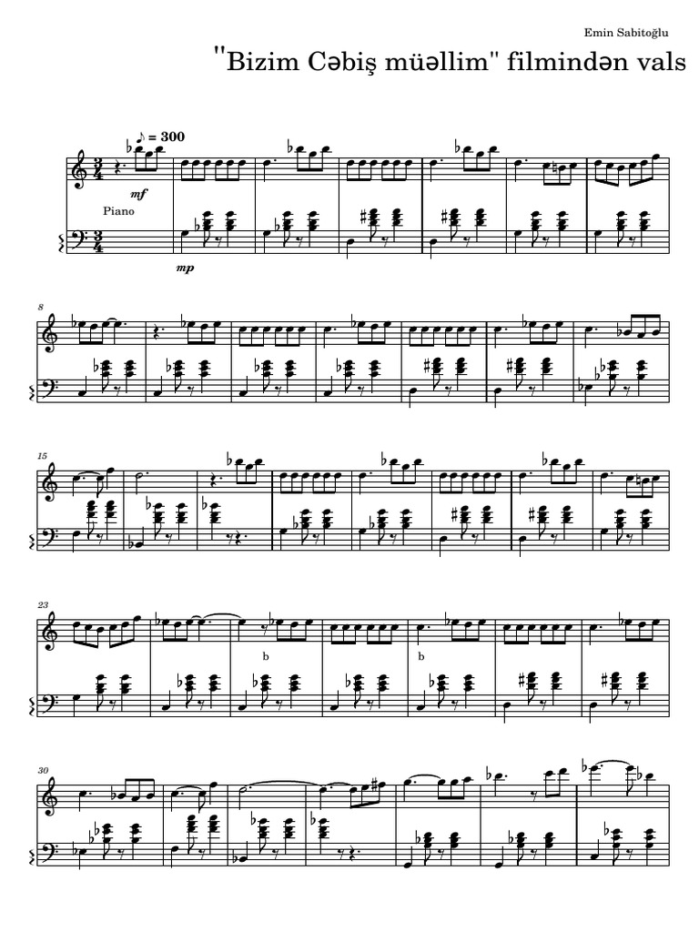 Emin Sabitoglu Bizim Cebish Muellim Filminden Musiqi | PDF