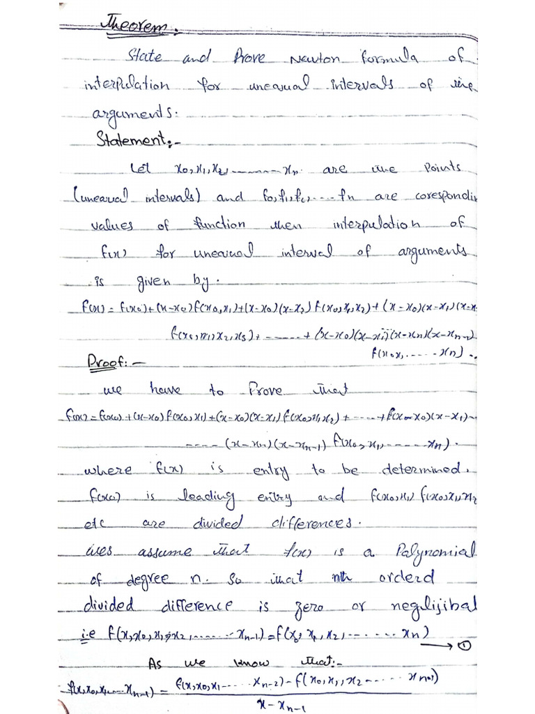 Proof Newton Forward Difference Interpolation Formula | PDF