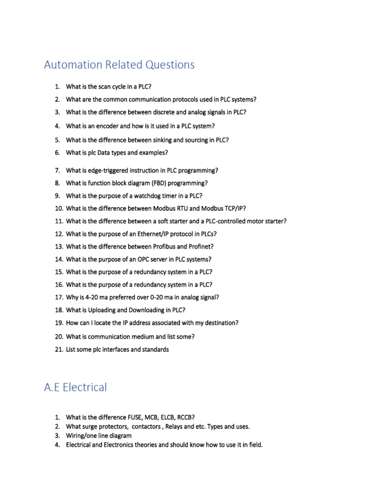 Automation Related Questions 1 | PDF