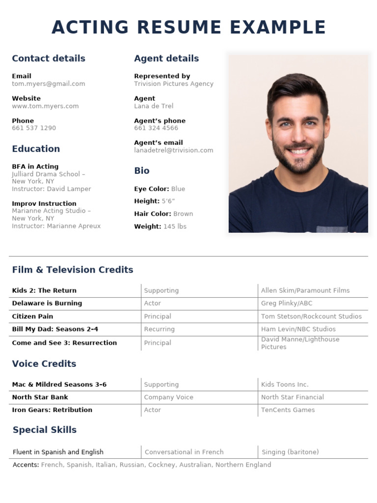 acting-resume-template | PDF | Résumé