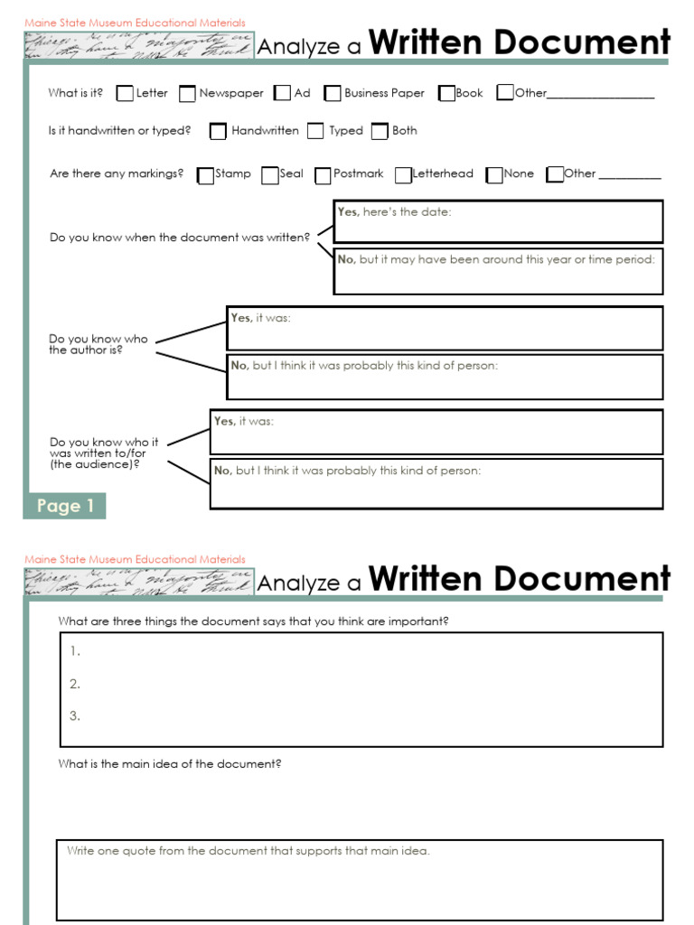 Analyze A Written Document | PDF