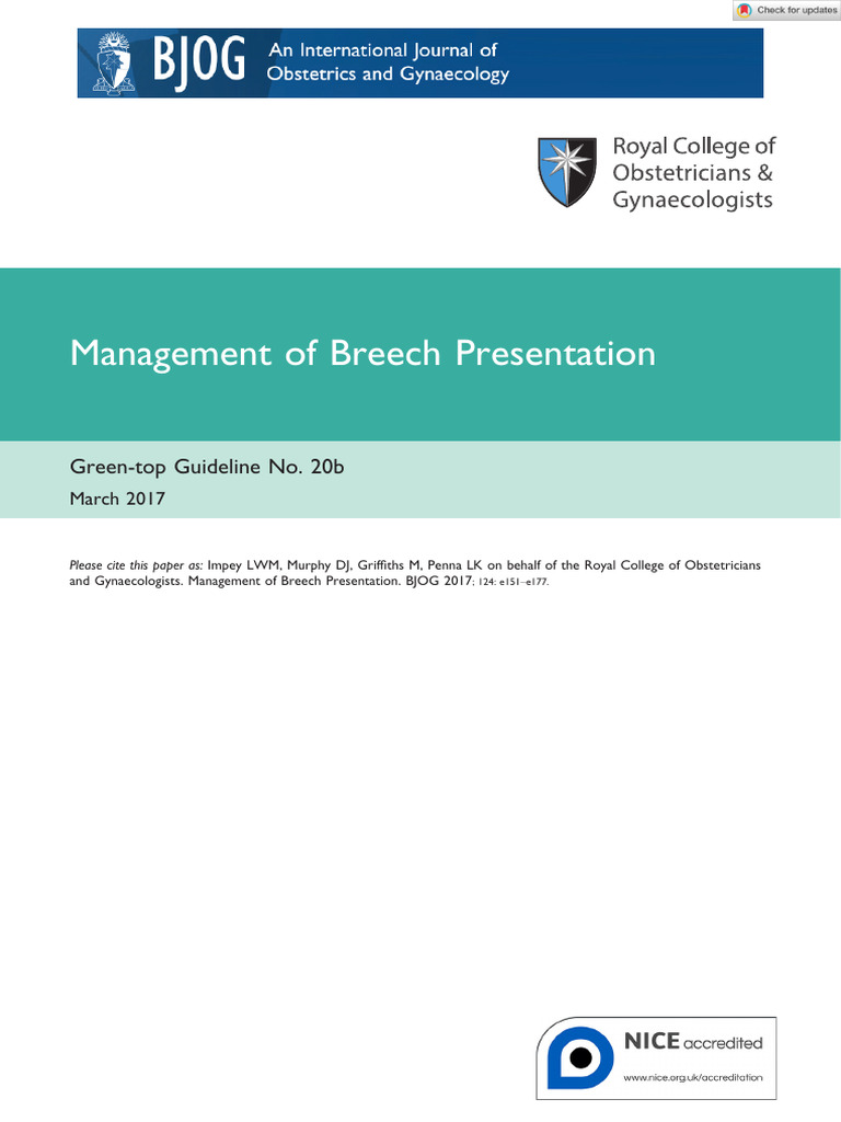BJOG - 2017 - Management of Breech Presentation | PDF | Childbirth ...