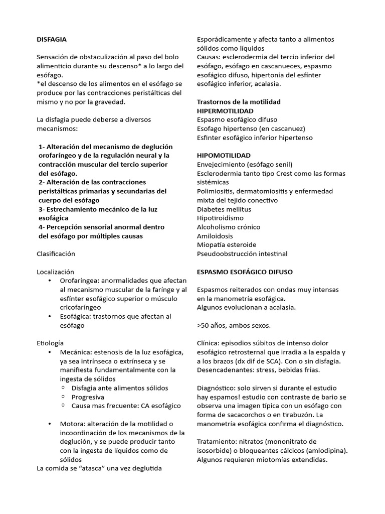 Disfagia: Causas y Tratamientos | PDF | La enfermedad por reflujo ...