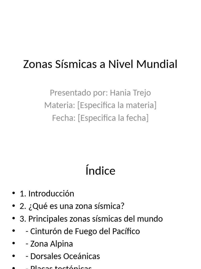 Zonas Sismicas Presentacion | PDF | Temblores | Tsunami
