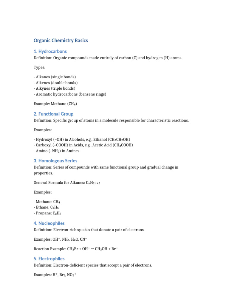 Organic Chemistry Basics | PDF