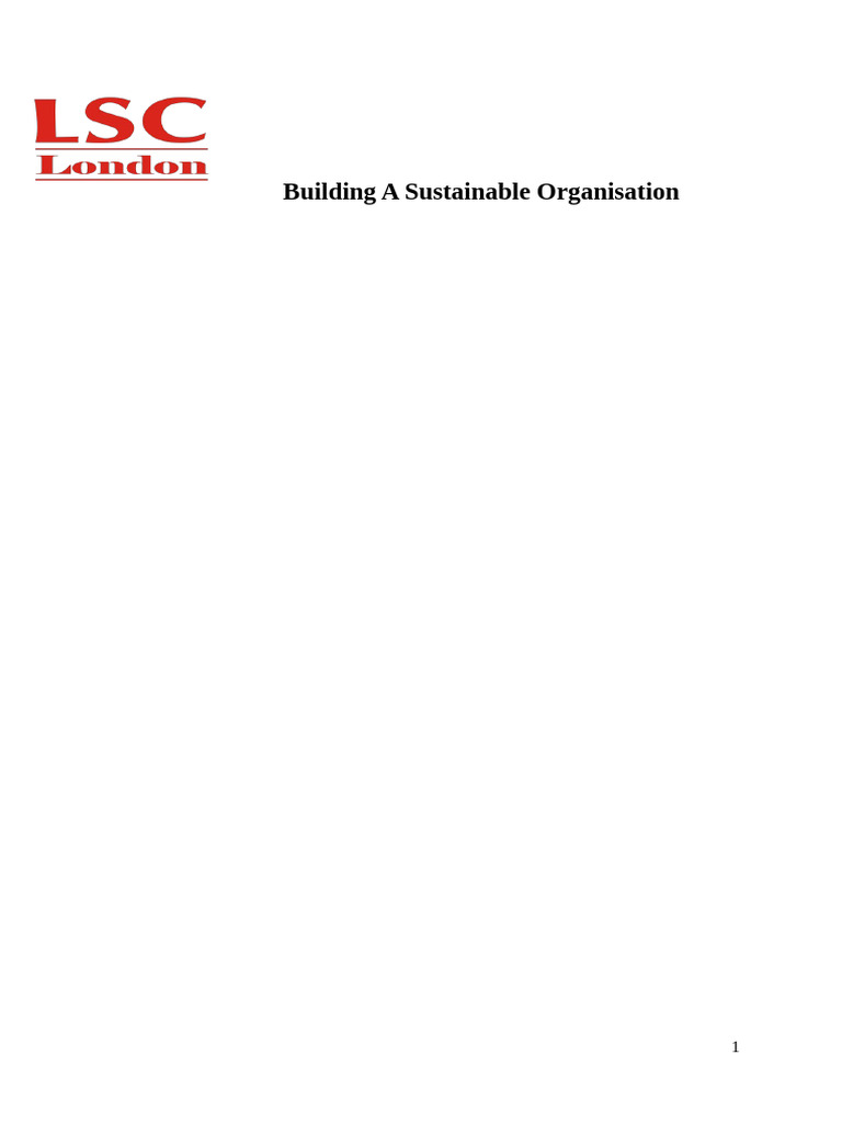 Building A Sustainable Organisation | PDF | Sustainability | Methodology