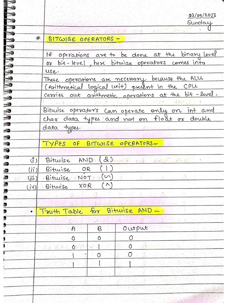 Bitwise Operations Lecture | PDF