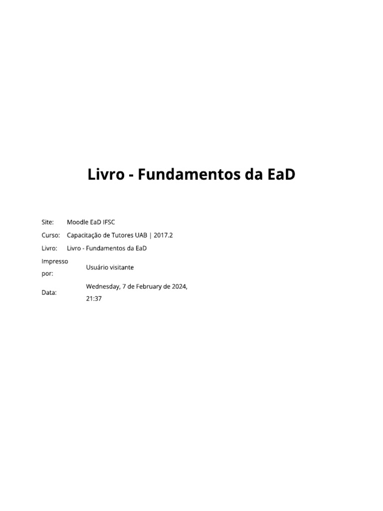 Fundamentos Da EAD - História Da EaD | PDF