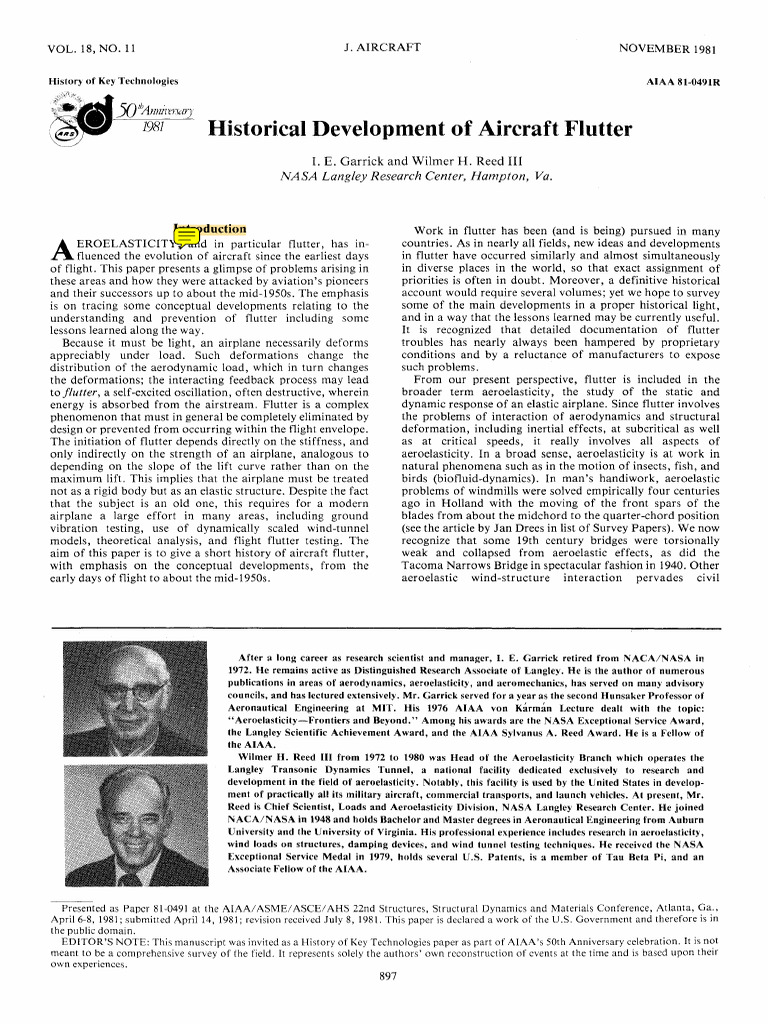 History of Aircraft Flutter Development | PDF | Wright Brothers | Aerospace