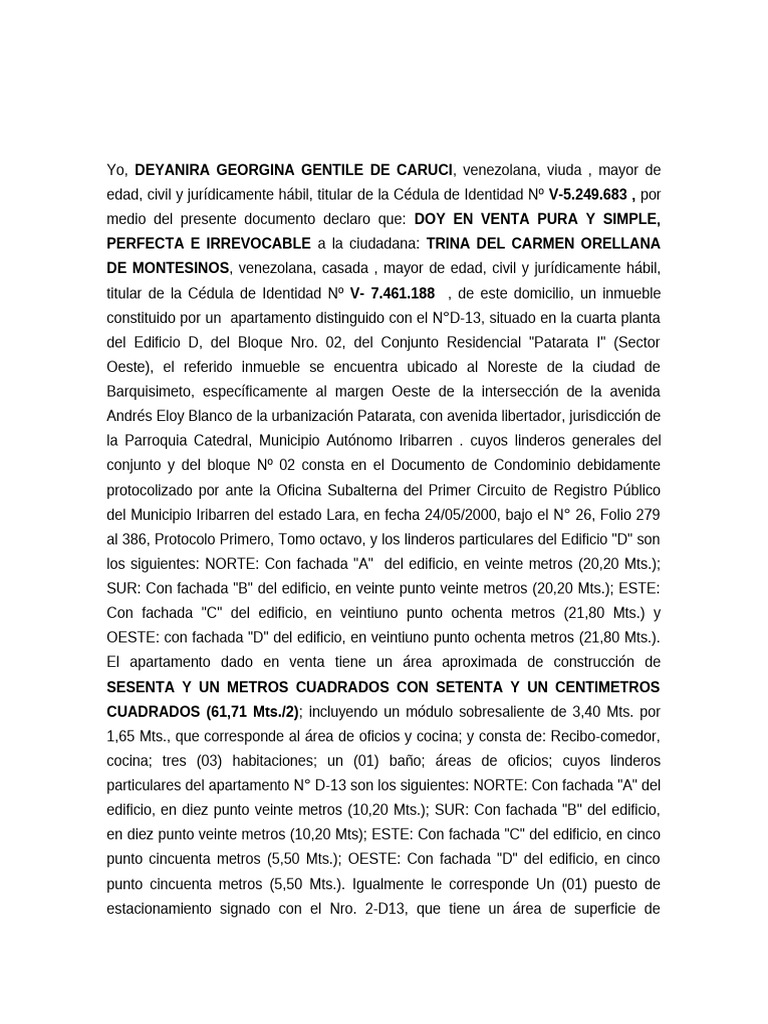 Documento Definitivo Privado Carelis Del 15 de Febrero | PDF