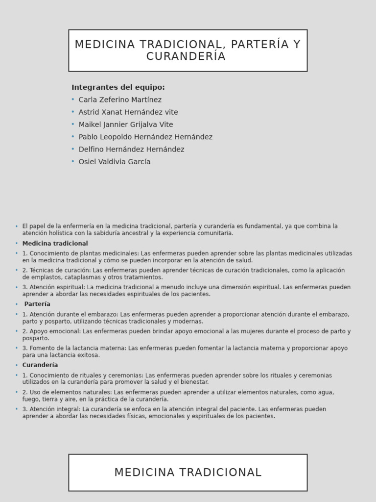 Enfermería en Medicina Tradicional y Curandería | PDF | Parto | Partería