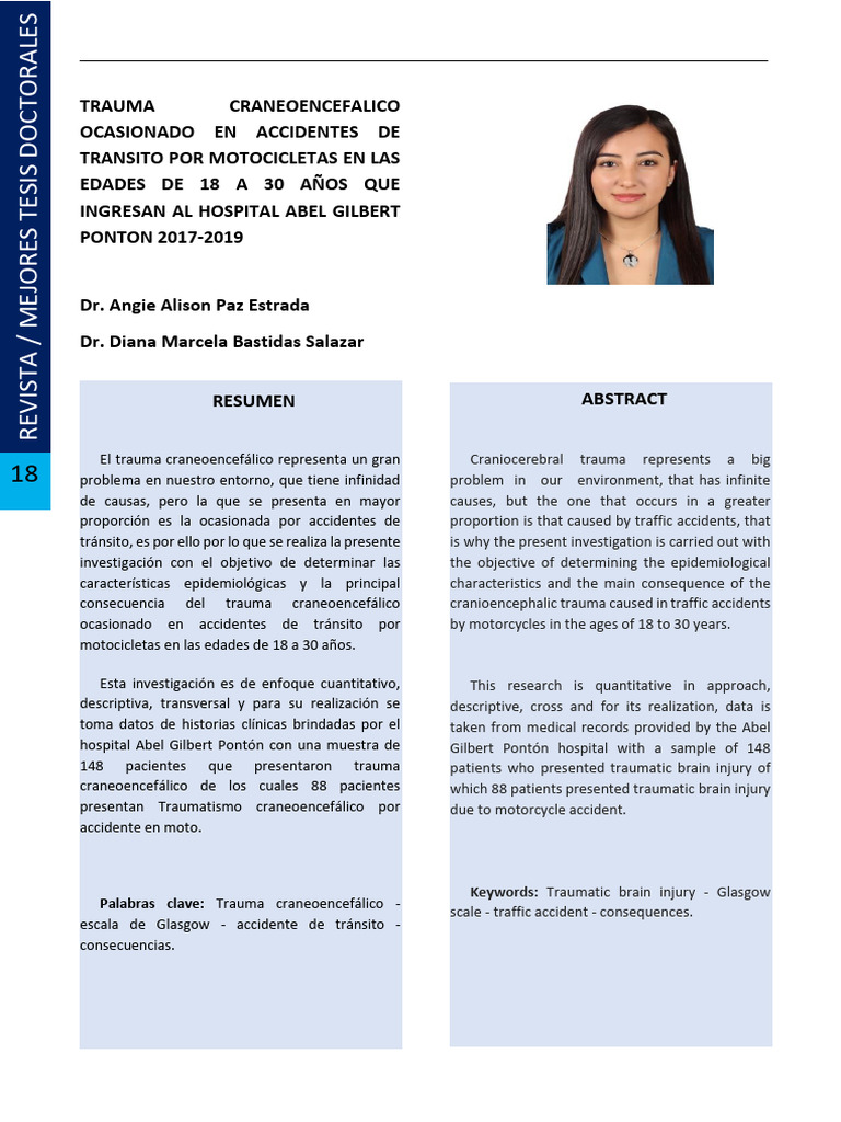 Dr. Angie Alison Paz Estrada | PDF | Lesión cerebral traumática ...