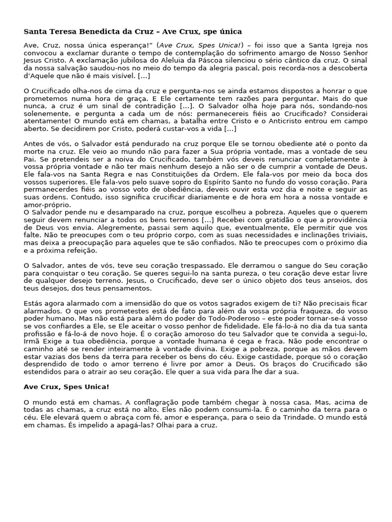 Ave Crux: Esperança e Fidelidade | PDF | Jesus | Amor