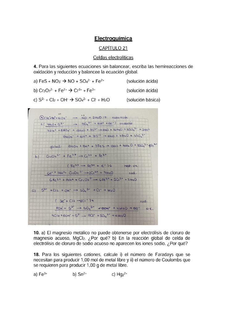 Guia Celdas Galvanicas y Electroliticas | PDF