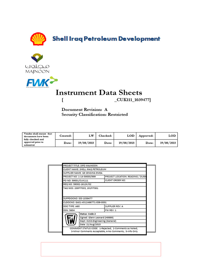 Export Gas Meter Instrument Data Sheets | PDF | Pipe (Fluid Conveyance ...