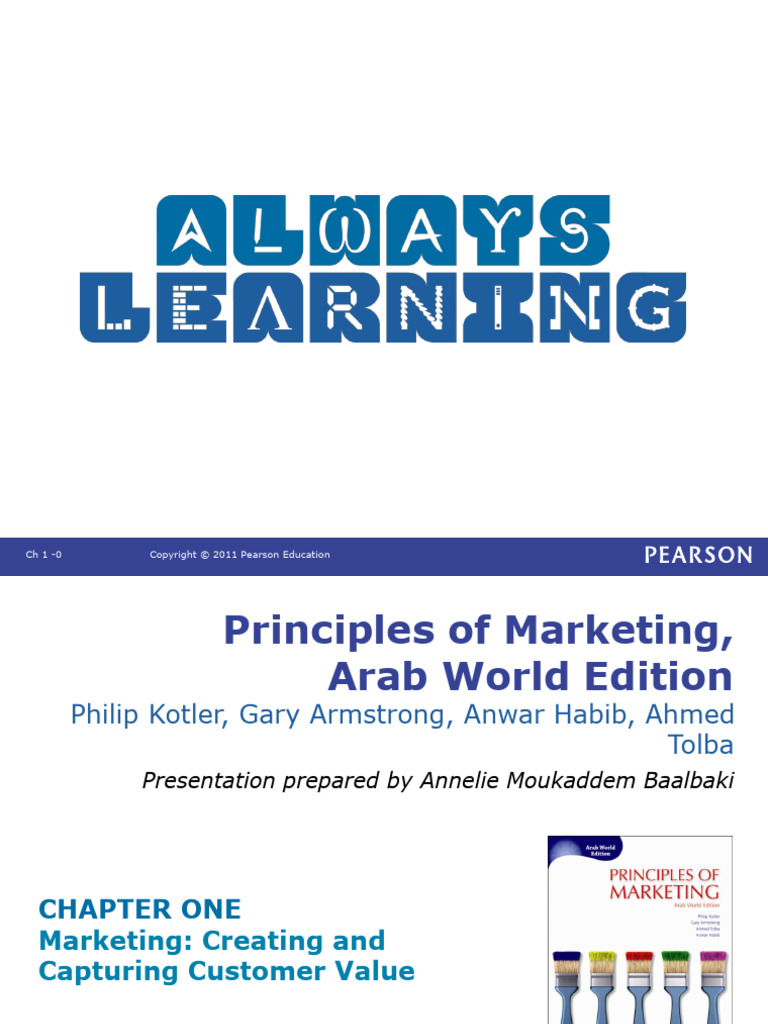 Chapter 1-Principles of Marketing, Arab World Edition | PDF | Marketing | Customer