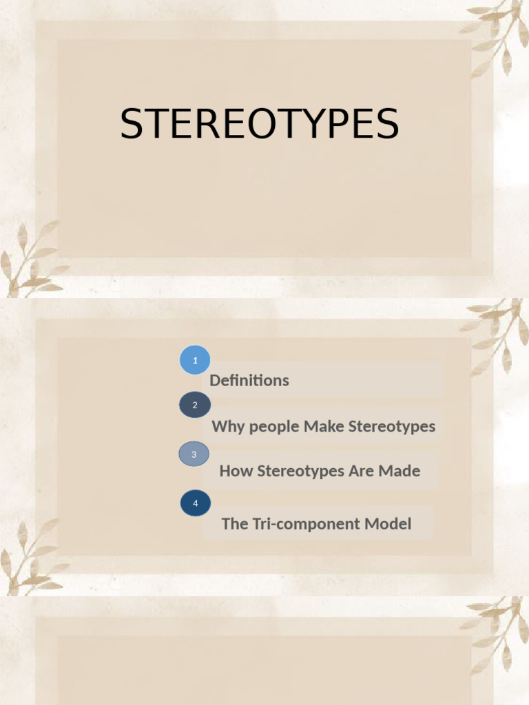 Understanding Stereotypes and Their Impact | PDF
