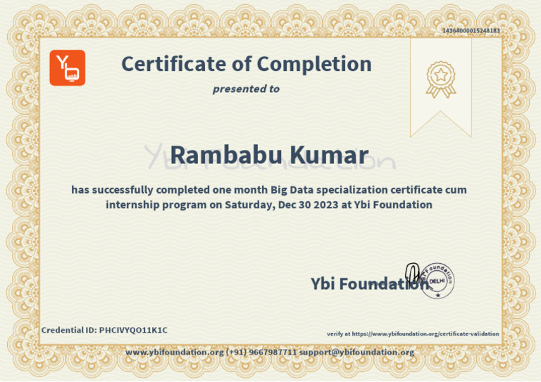 Big Data Certificate Program | PDF