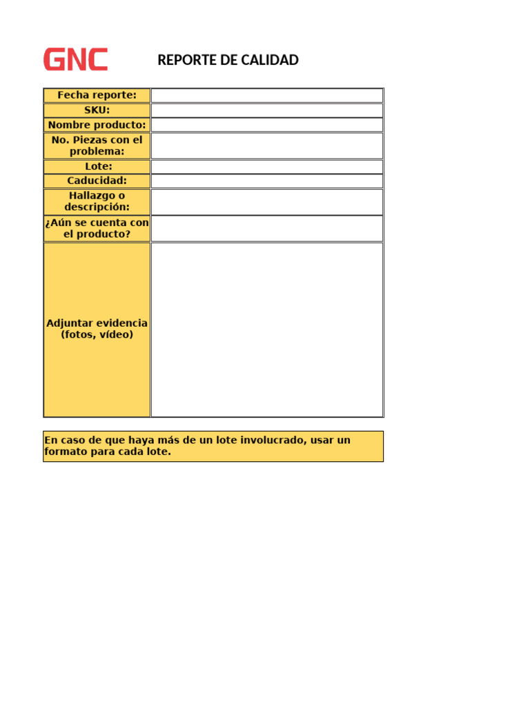 Informe de Calidad de Productos SKU | PDF