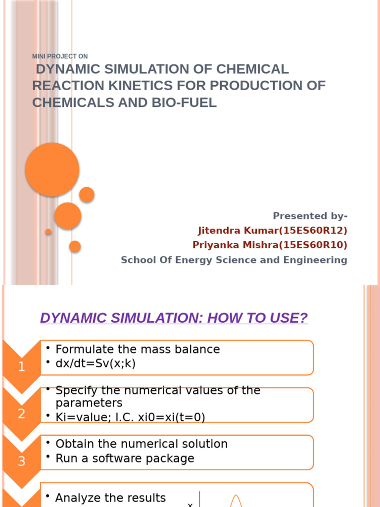 Dynamic Simulation of Chemical Kinetics | PDF