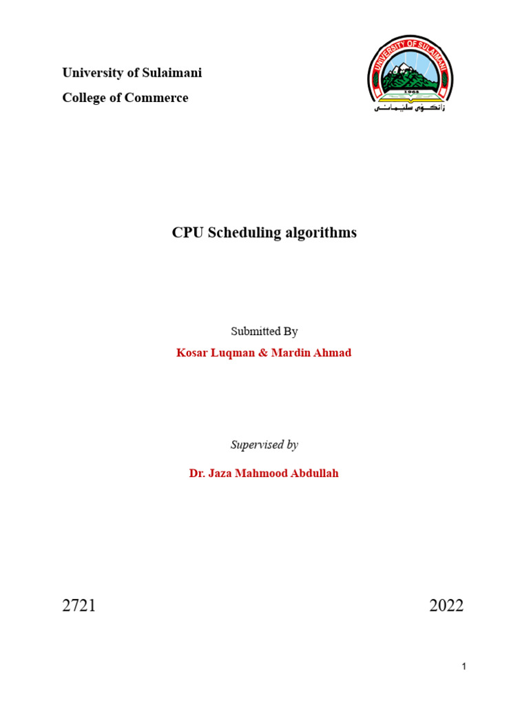 CPU Scheduling Algorithms | PDF | Scheduling (Computing) | Algorithms