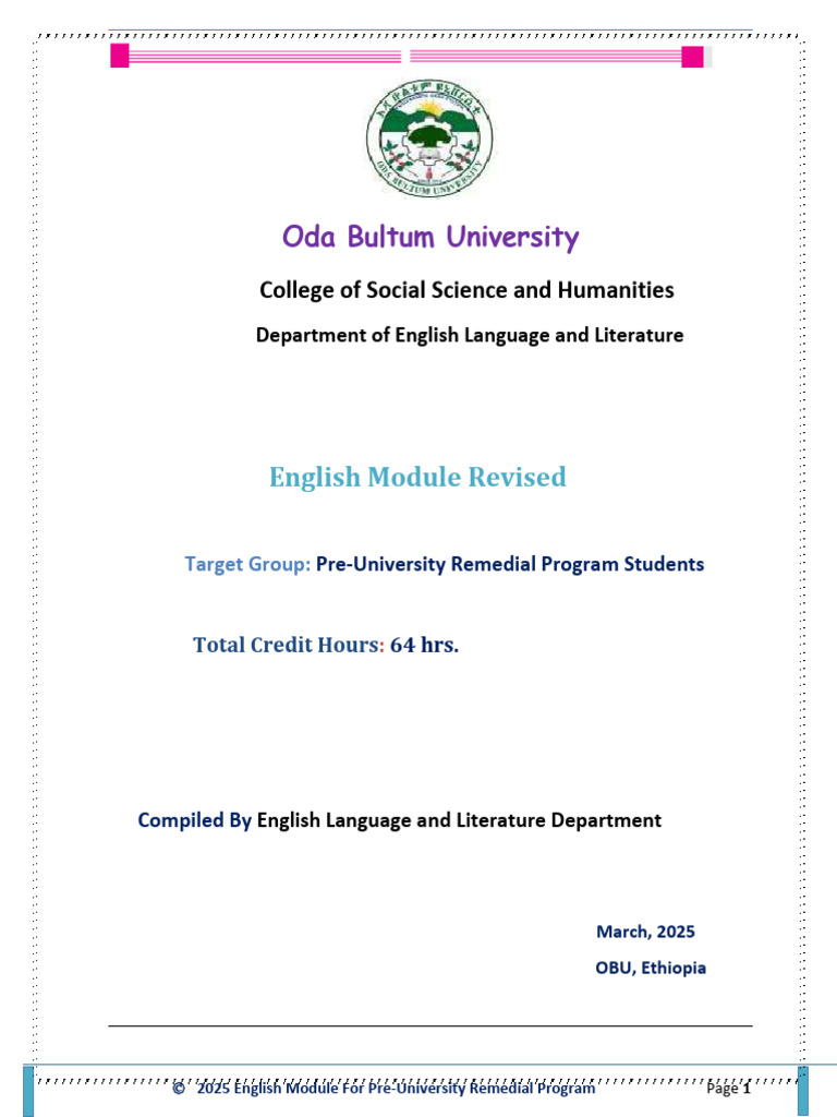 English Remedial Module Revised | PDF | Verb | Grammatical Tense