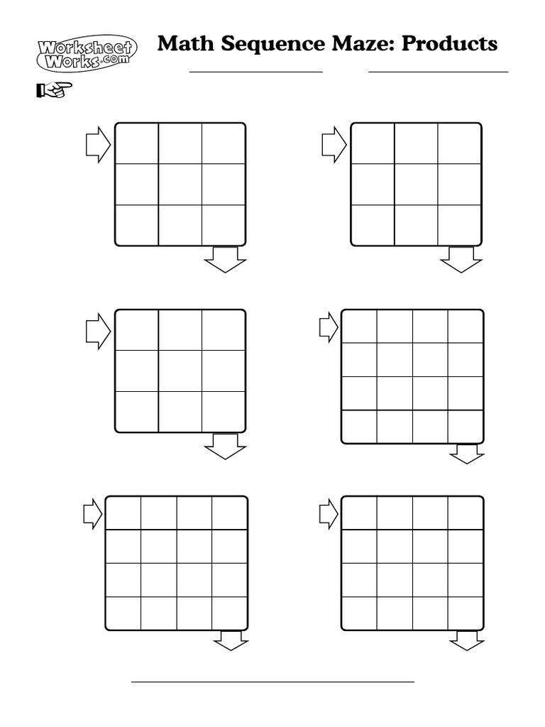 WorksheetWorks Math Sequence Maze Products 1 | PDF