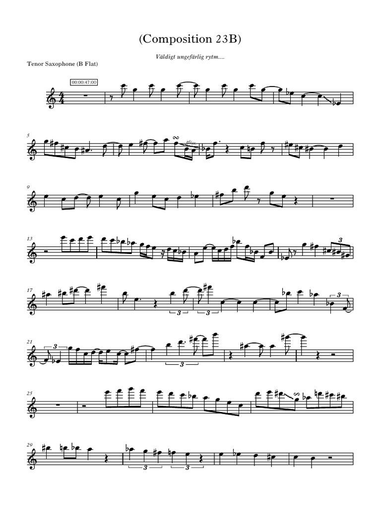 Tenor Saxophone (B Flat) - (Composition 23B) | PDF