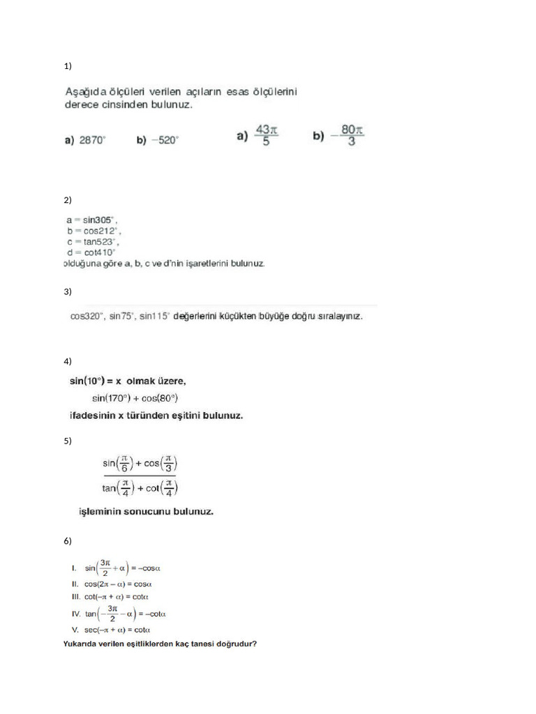 Sınıf Matematik Çalışma Kağıdı | PDF
