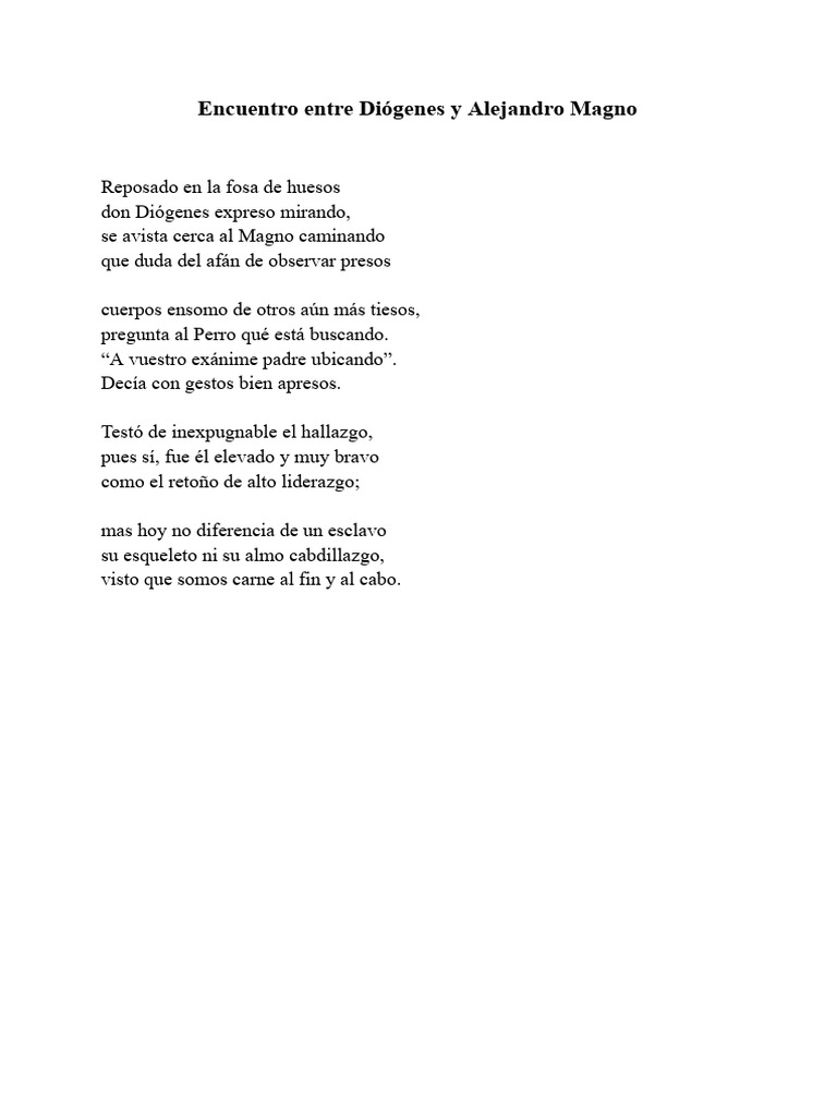 Encuentro Entre Diógenes y Alejandro Magno | PDF