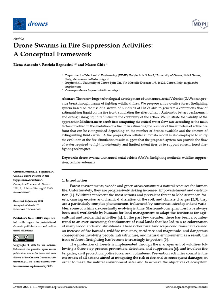 Drone Swarms in Fire Suppression Activities A Conc | PDF | Unmanned ...