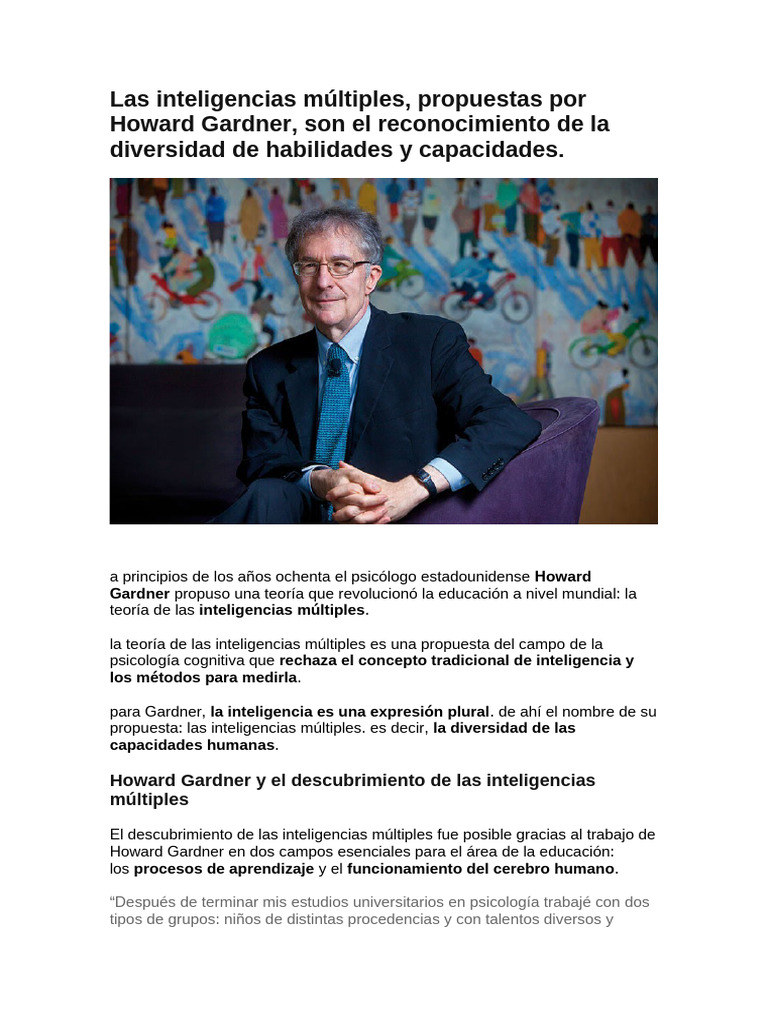 Las Inteligencias Múltiples | PDF | Inteligencia | Psicología cognitiva