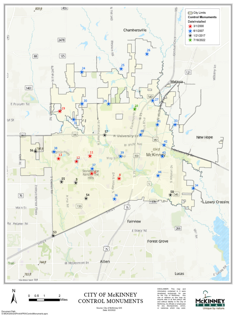 McKinney Control Monuments Map | PDF