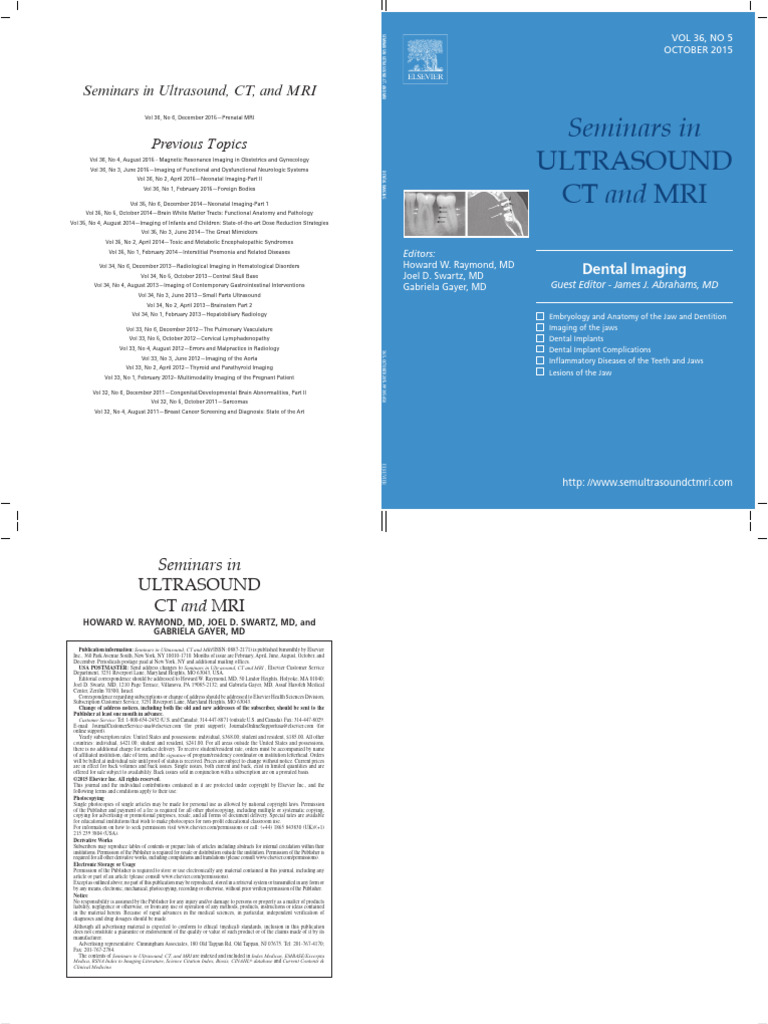 Dental-Implants-in-Seminars-in-Ultrasound-CT-and-MRI | PDF | Human Tooth | Dental Anatomy