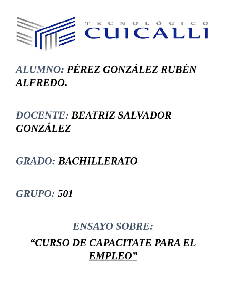 Curso Capacitate Al Empleo Ruben Alfredo | PDF