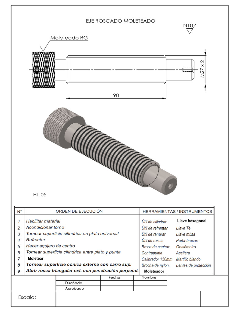 eje escalonado ROSCADO | PDF