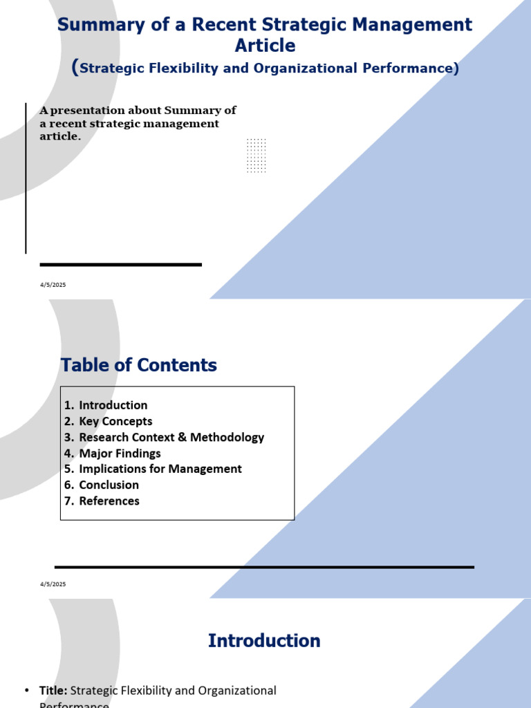 Summary of A Recent Strategic Management Article | PDF | Innovation ...