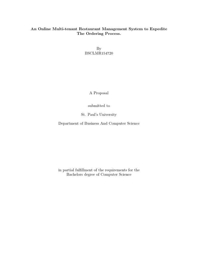 An Online Multi-Tenant Restaurant Management System | PDF | Restaurants ...
