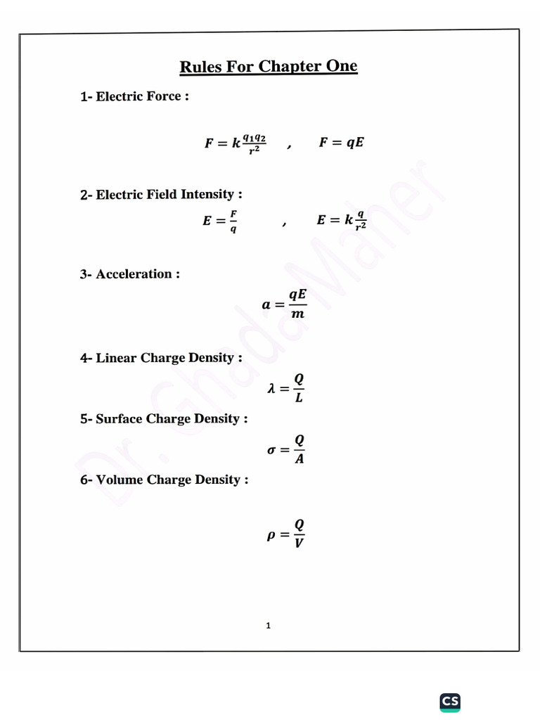 Chapter 1 Rules | PDF