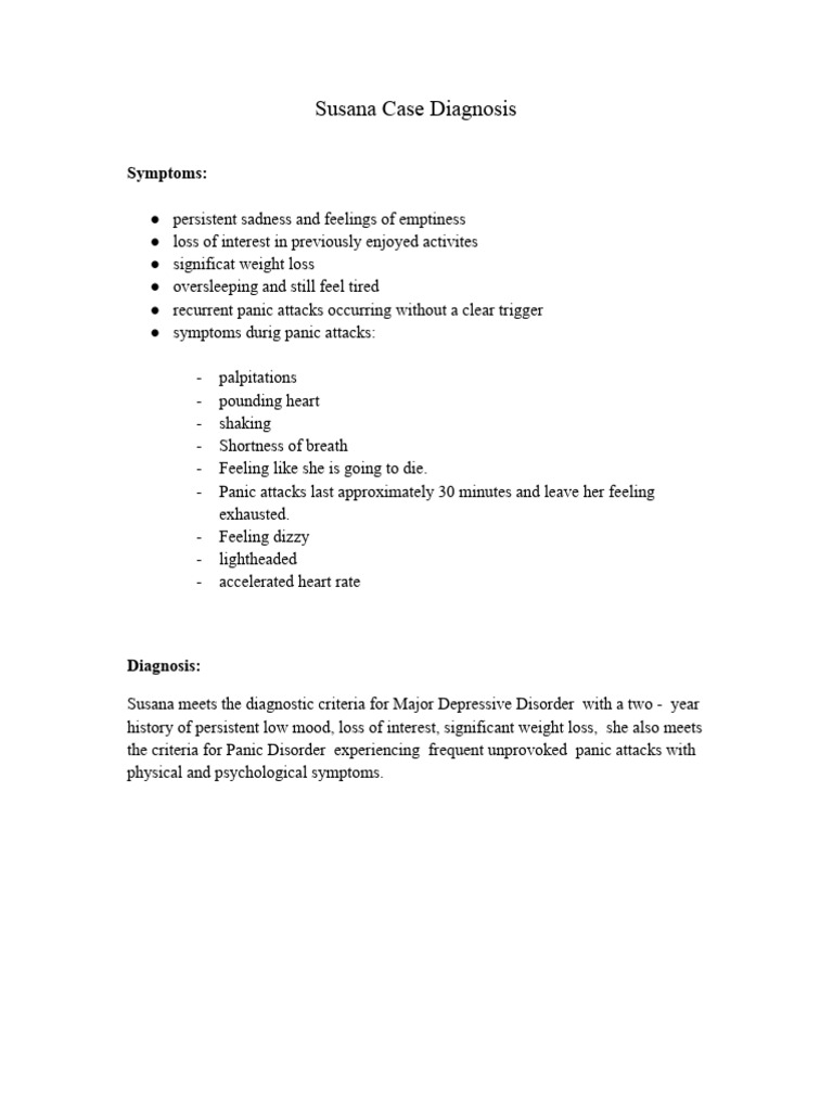 Susana Case Diagnosis PDF | PDF