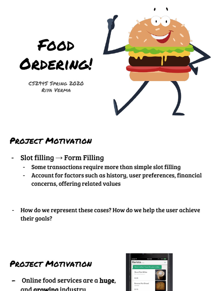 Project Proposal Food Ordering-Cs294s-2020 | PDF | Restaurants | Learning