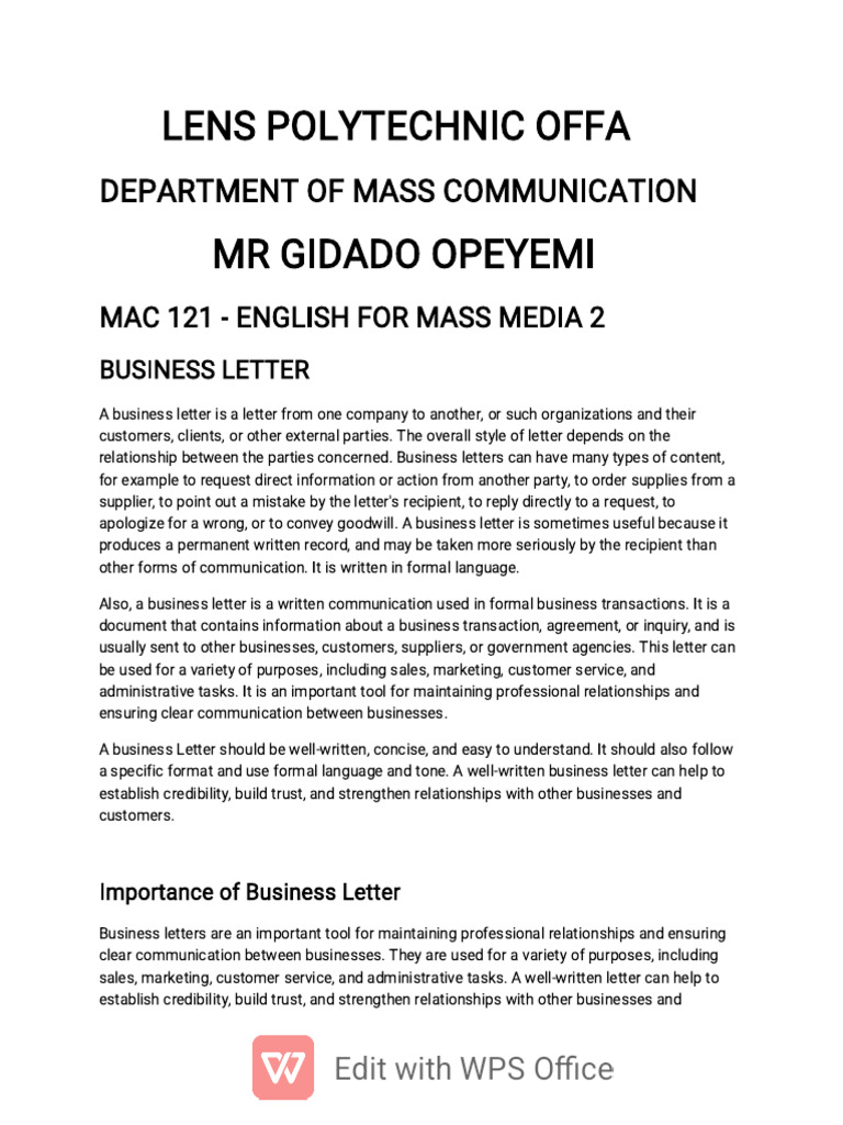 English For Mass Media 2 - MAC 121 | PDF | Poetry | Narrative