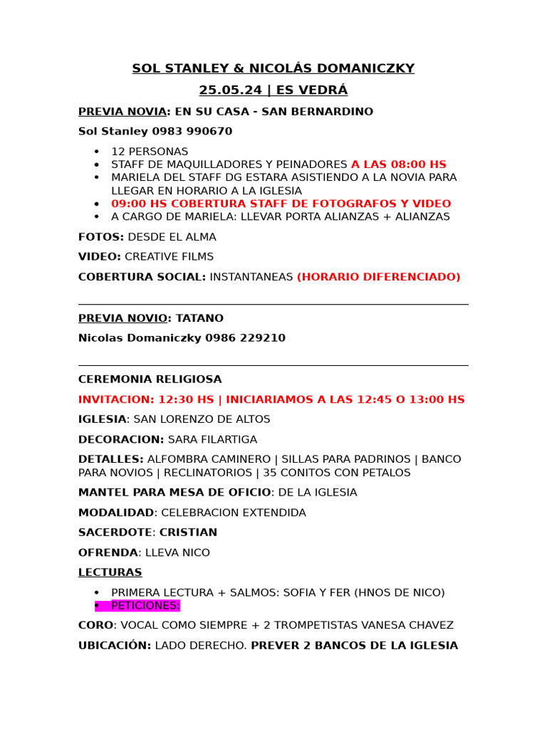 Timing Sol & Nico | PDF