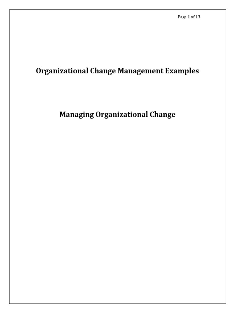 Organizational Change Examples | PDF | Change Management | Business Model