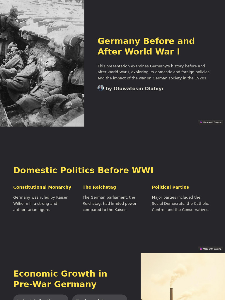 Germany's Transformation Post-WWI | PDF | German Empire | World War I