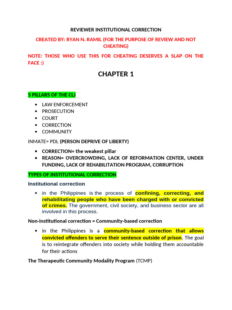 Institutional Correction Reviewer | PDF | Prison | Crimes
