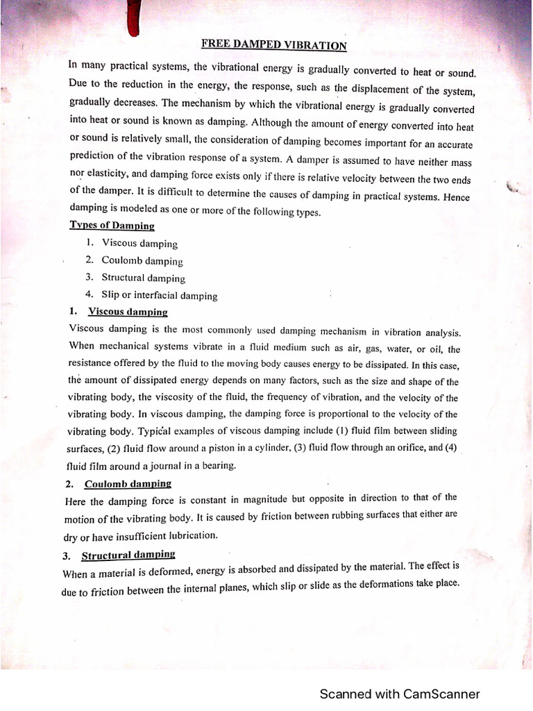 02 Free Damped Vibration | PDF