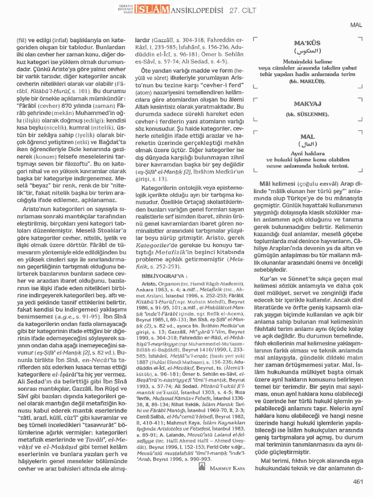 TDV DİA Mal Kavramı | PDF