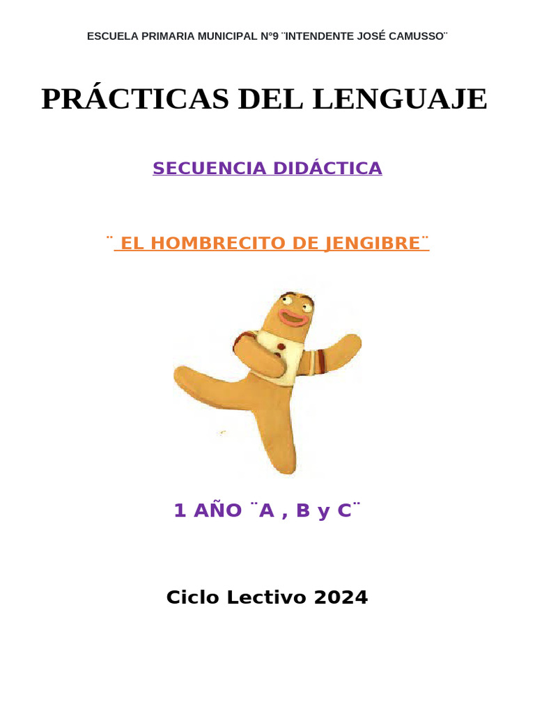 1ro EL HOMBRECITO DE JENGIBRE 2024 | PDF | Escritura | Comunicación humana