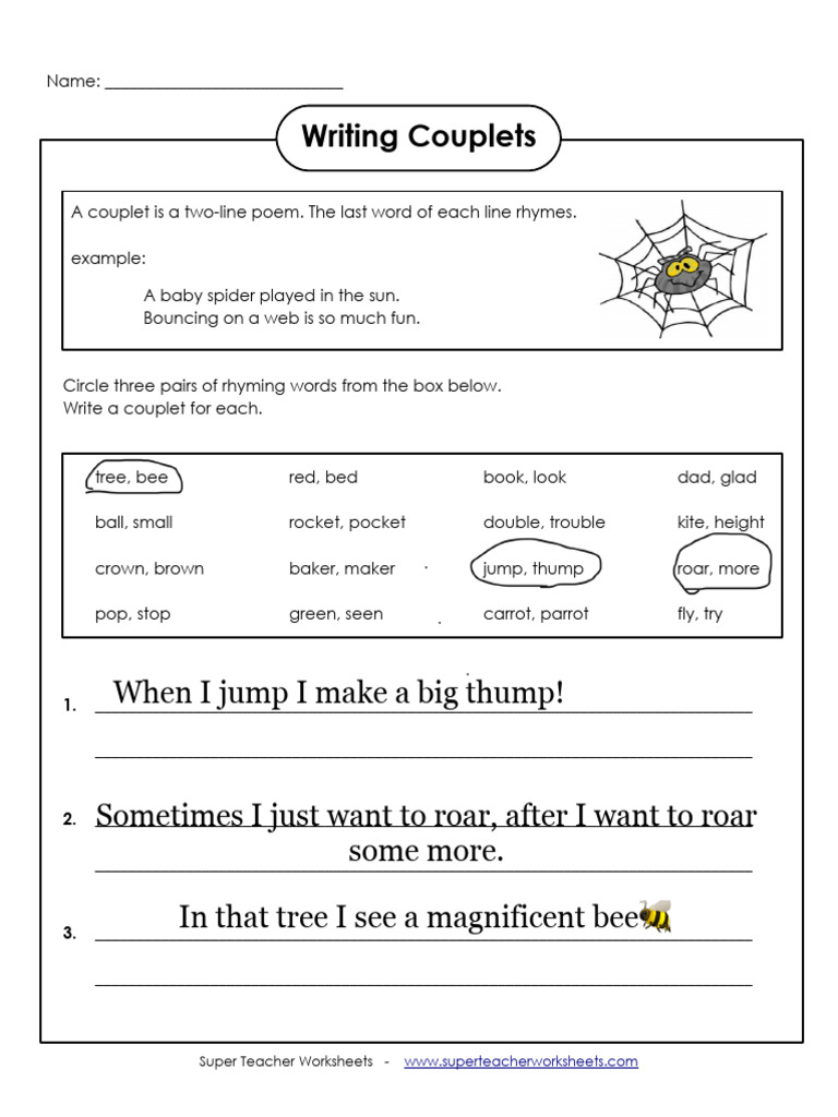 Couplets Writing WRITE | PDF
